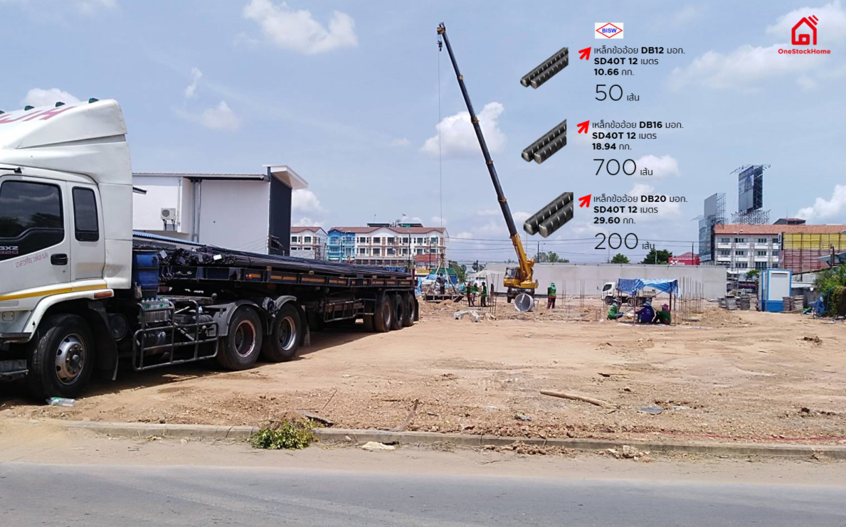 เหล็กข้ออ้อย SD40 DB 12 ยาว 10ม. 8.88กก./เส้น ราคาถูก | OneStockHome