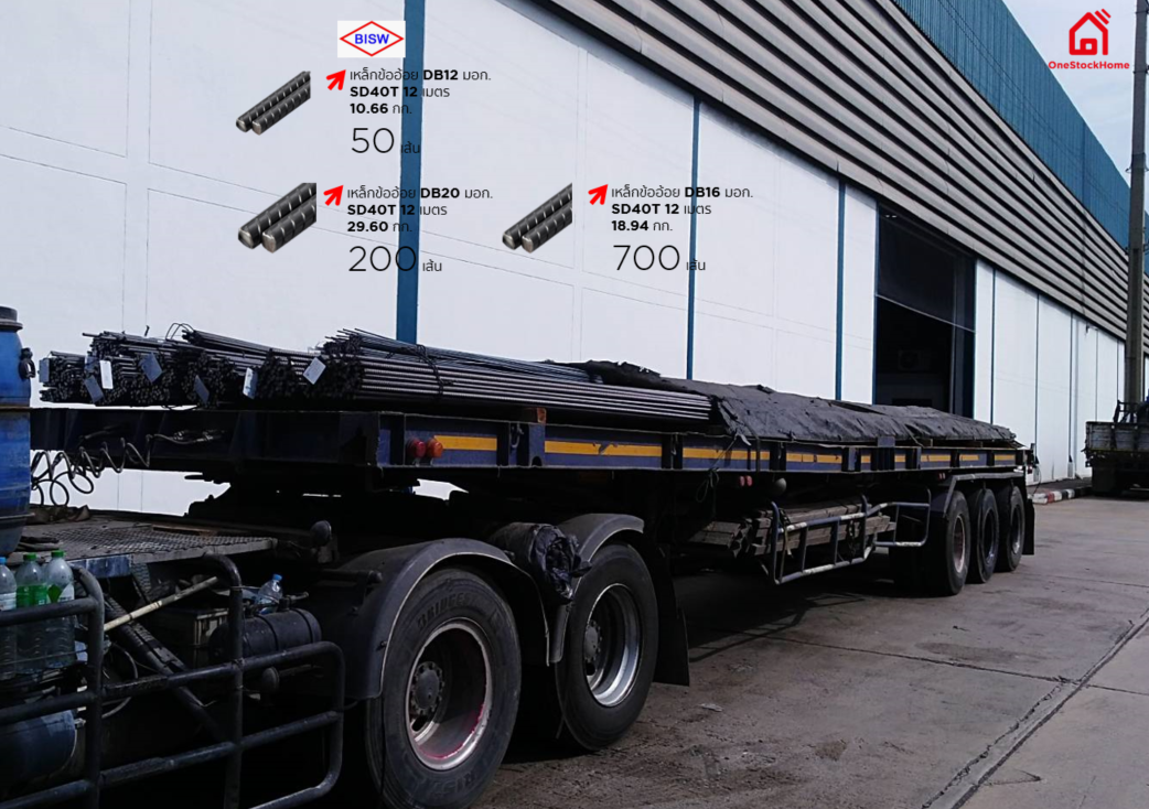 เหล็กข้ออ้อย SD40 DB 12 ยาว 10ม. 8.88กก./เส้น ราคาถูก | OneStockHome