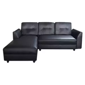 Megahome Products L SHAPE SOFA ALINDA BLACK-PQ-013-38 | OneStockHome