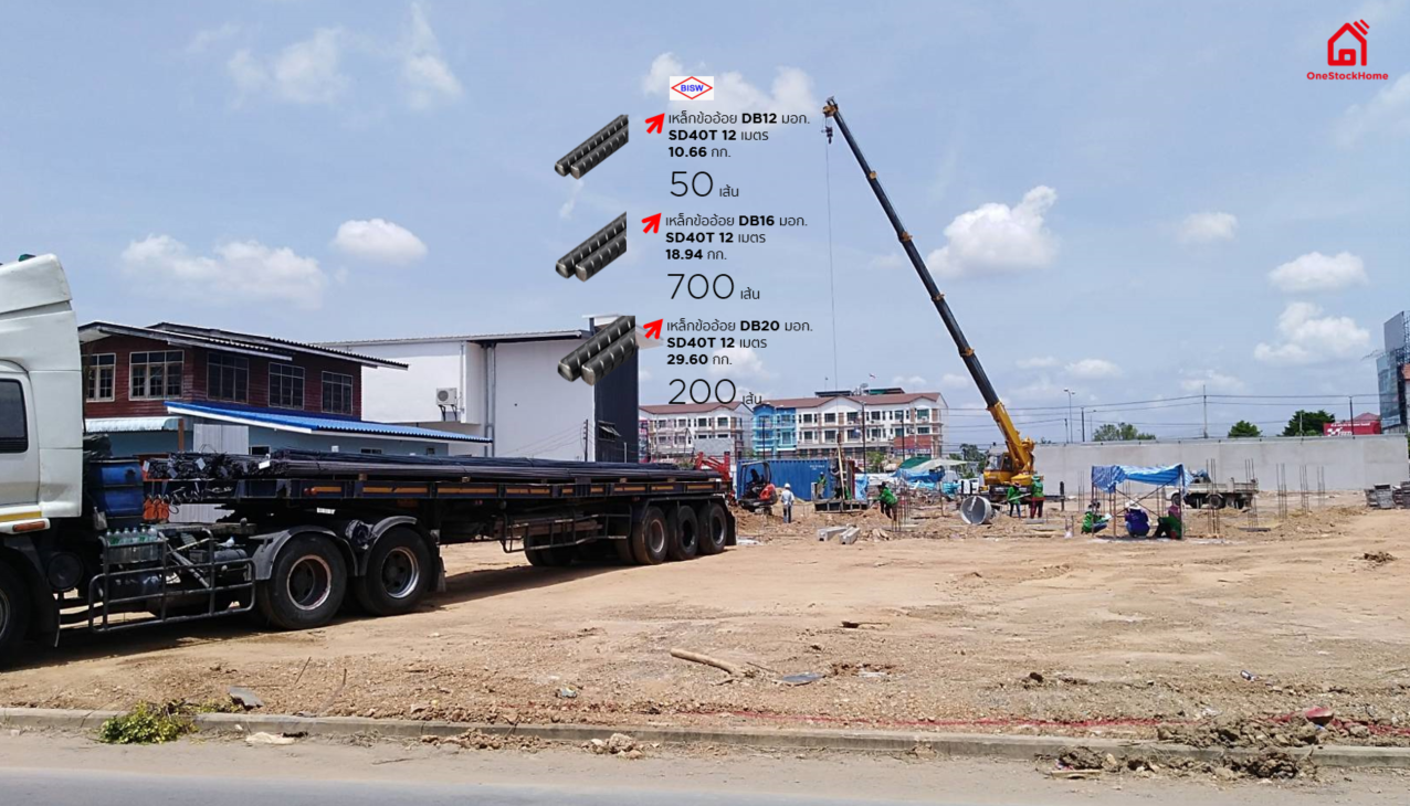 เหล็กข้ออ้อย SD40 DB 12 ยาว 10ม. 8.88กก./เส้น ราคาถูก | OneStockHome