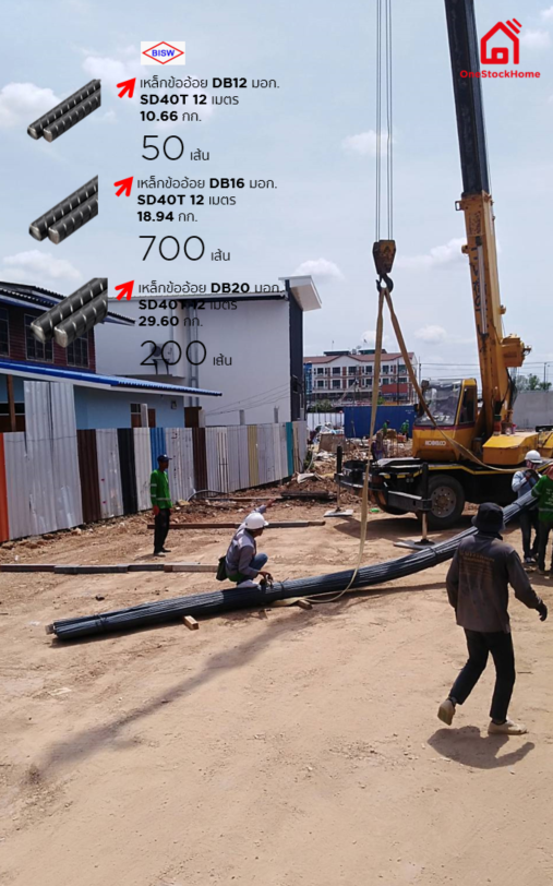 เหล็กข้ออ้อย SD40 DB 12 ยาว 10ม. 8.88กก./เส้น ราคาถูก | OneStockHome