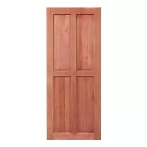 MERANTI WOOD DOOR 4-PANEL VERTICAL AZLE Best Price | OneStockHome