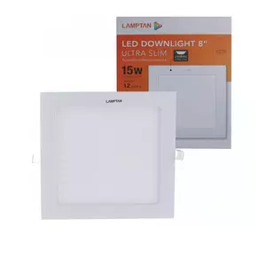 ดาวน์ไลท์ LED 15 วัตต์ แบบเหลี่ยม (DAY LIGHT) LAMPTAN | OneStockHome