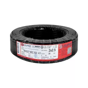 สายไฟ VCT S SUPER 2x2.5 ตร.มม. 30 ม. สีดำ ราคาถูก | OneStockHome