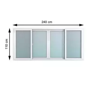 หน้าต่างเลื่อนUPVC FSSF HF PRO 240X110CM ราคาถูก | OneStockHome